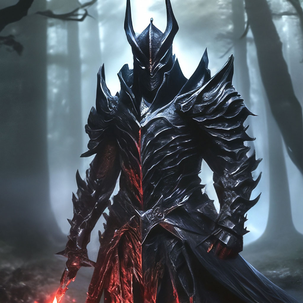 "A Lonely Former Lord Of Darkness In Obsidian Demonic Armor Went To A ...