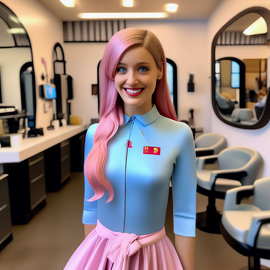 "Voice assistant Alice comes out of the beauty salon" — image created ...