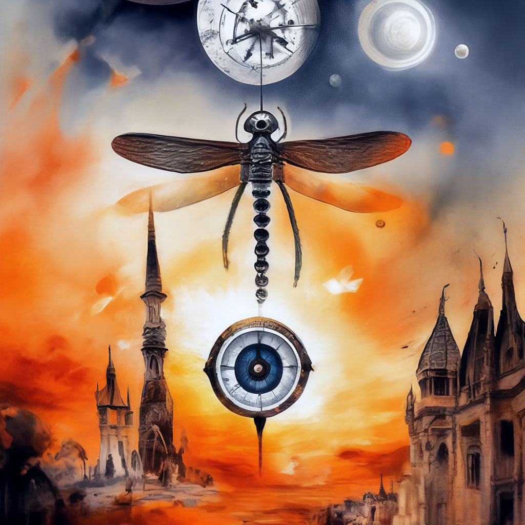 "Kafka's Dreams , dragonfly, absurdity, love simulation, a pair of ...