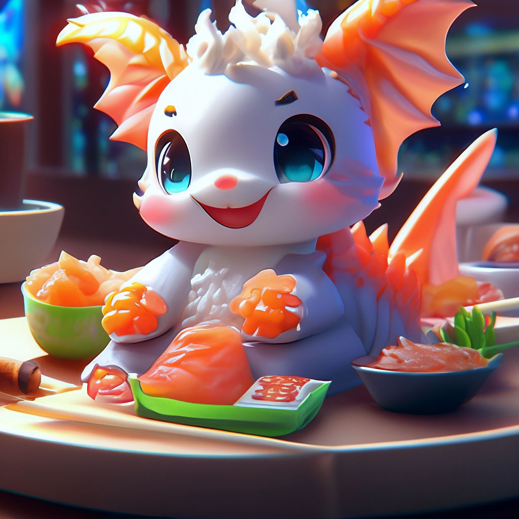 "🍙🍣Sushi @diatrima appetizing hyper-cute Dragon onigiri cub beautifully ...