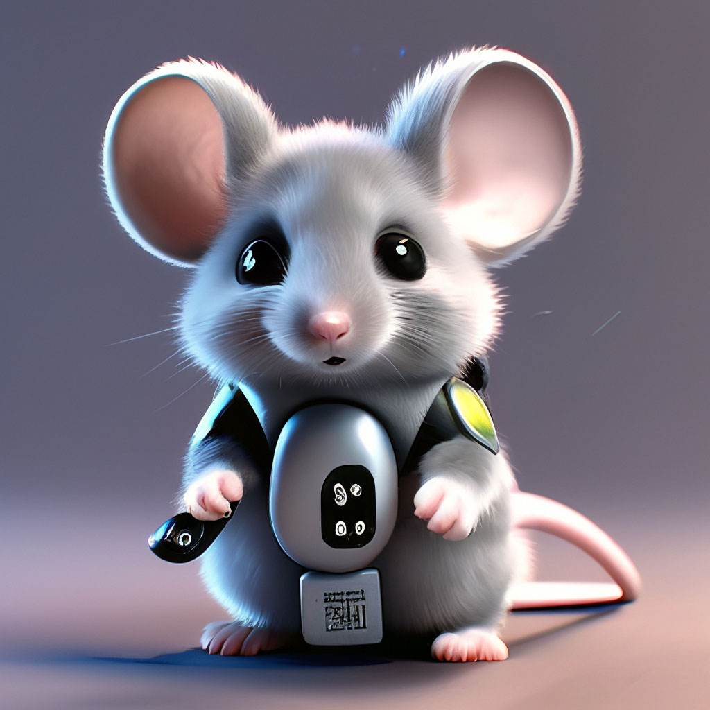"😊 on a real, beautiful fluffy gray mouse with black eyes, there are ...