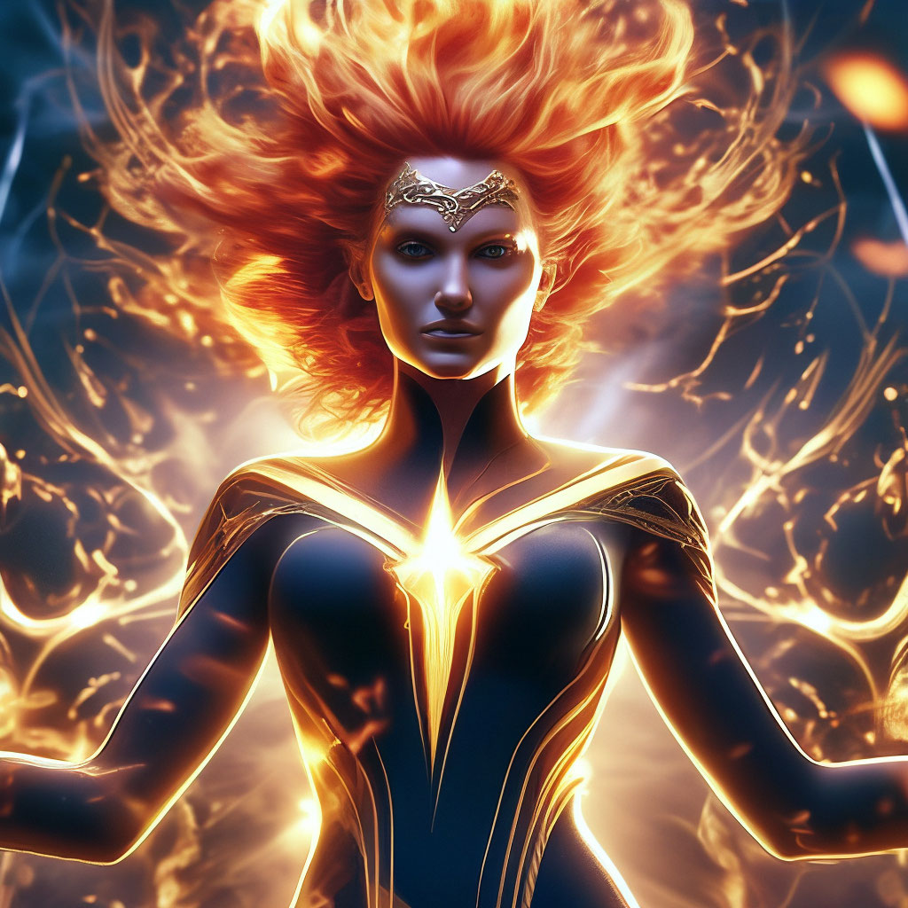 "Marvel,Dark Phoenix, cinematic, professional photo, dark shadows ...