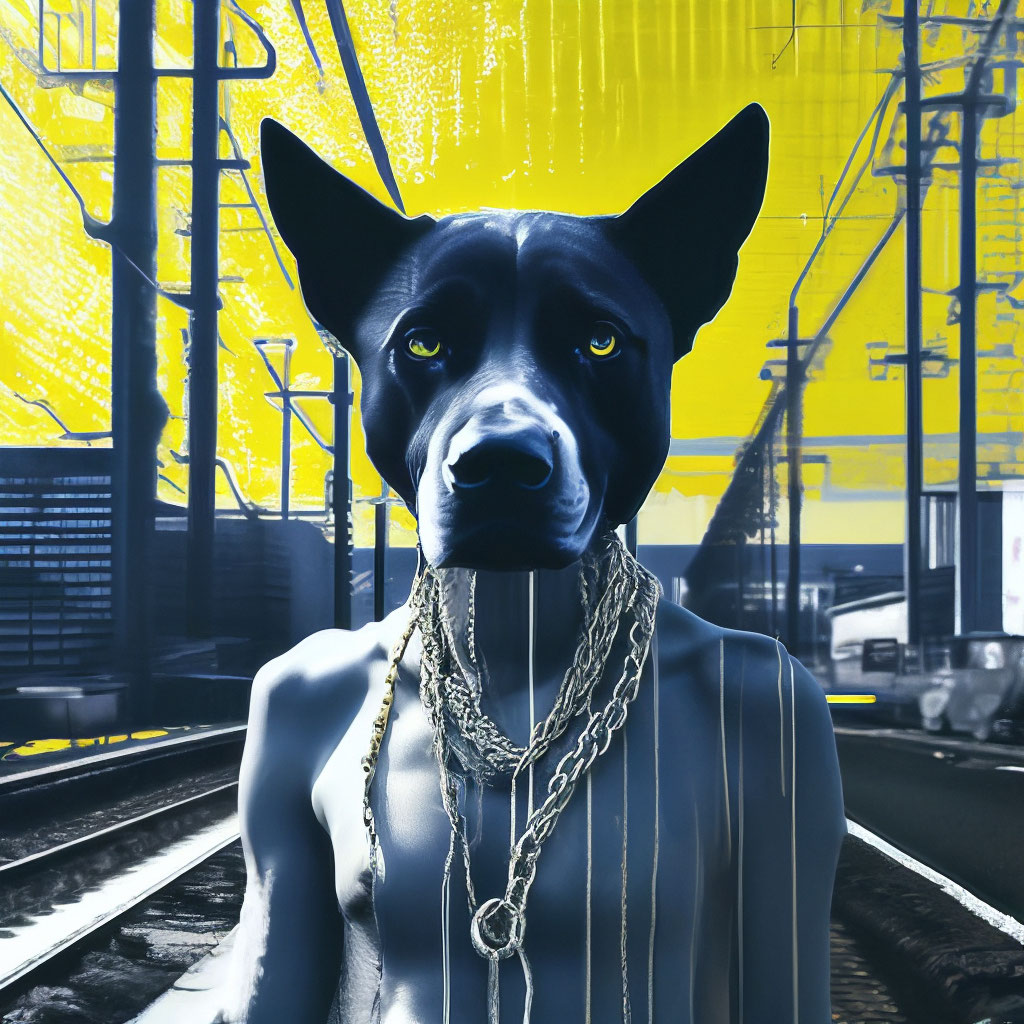 "🗯️ Double exposure: an angry chimera, lines, power poles, I've seen a ...