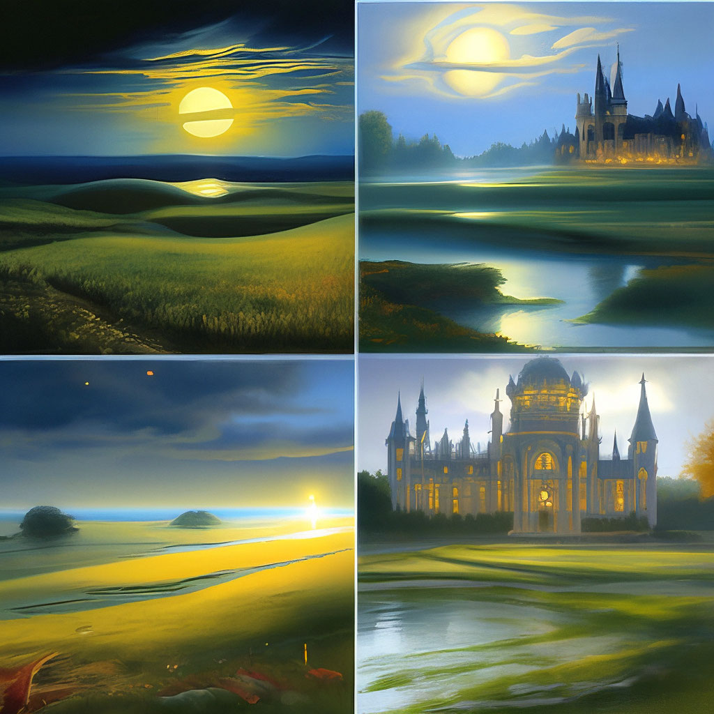 "By the sea, Grassy areas, including Paint a fancy corner set, Detailed ...
