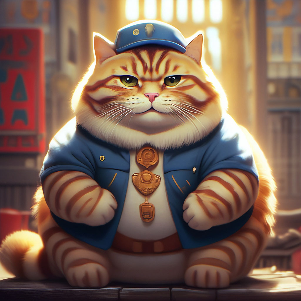 "Fat cat" — image created in Shedevrum