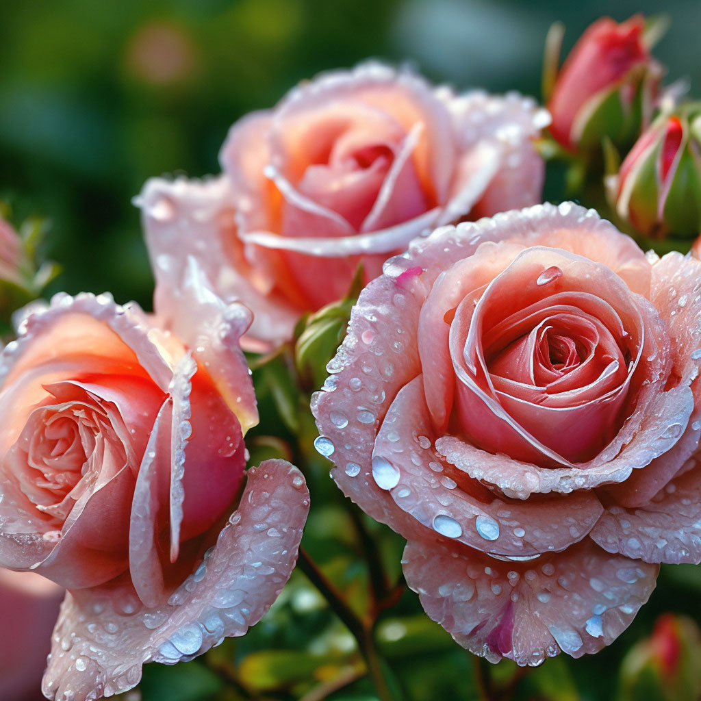 "Roses, dew, noon, perfect, ultra-realistic, natural, harmonious ...