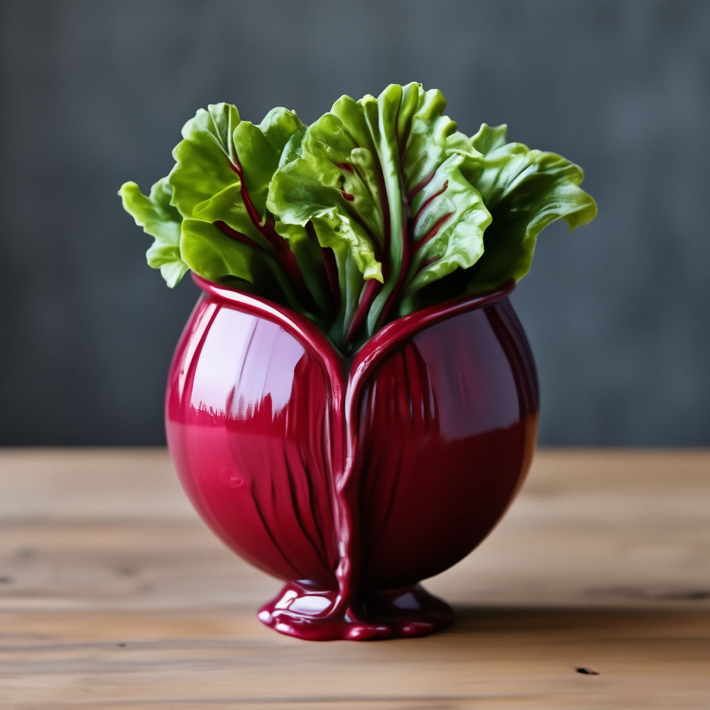"Beetroot shaped cup" — image created in Shedevrum