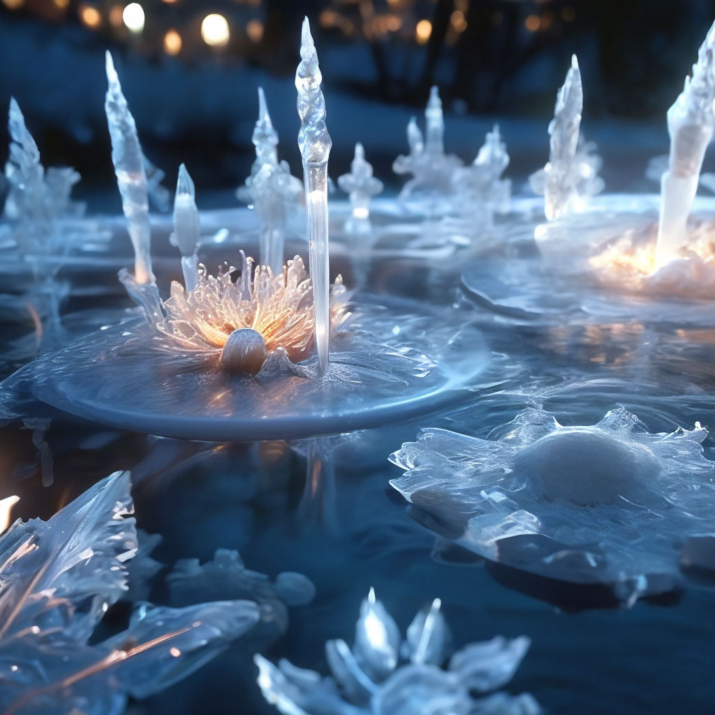"Tsaritsyn ponds the first ice, Fractals of ice and snowflakes ...