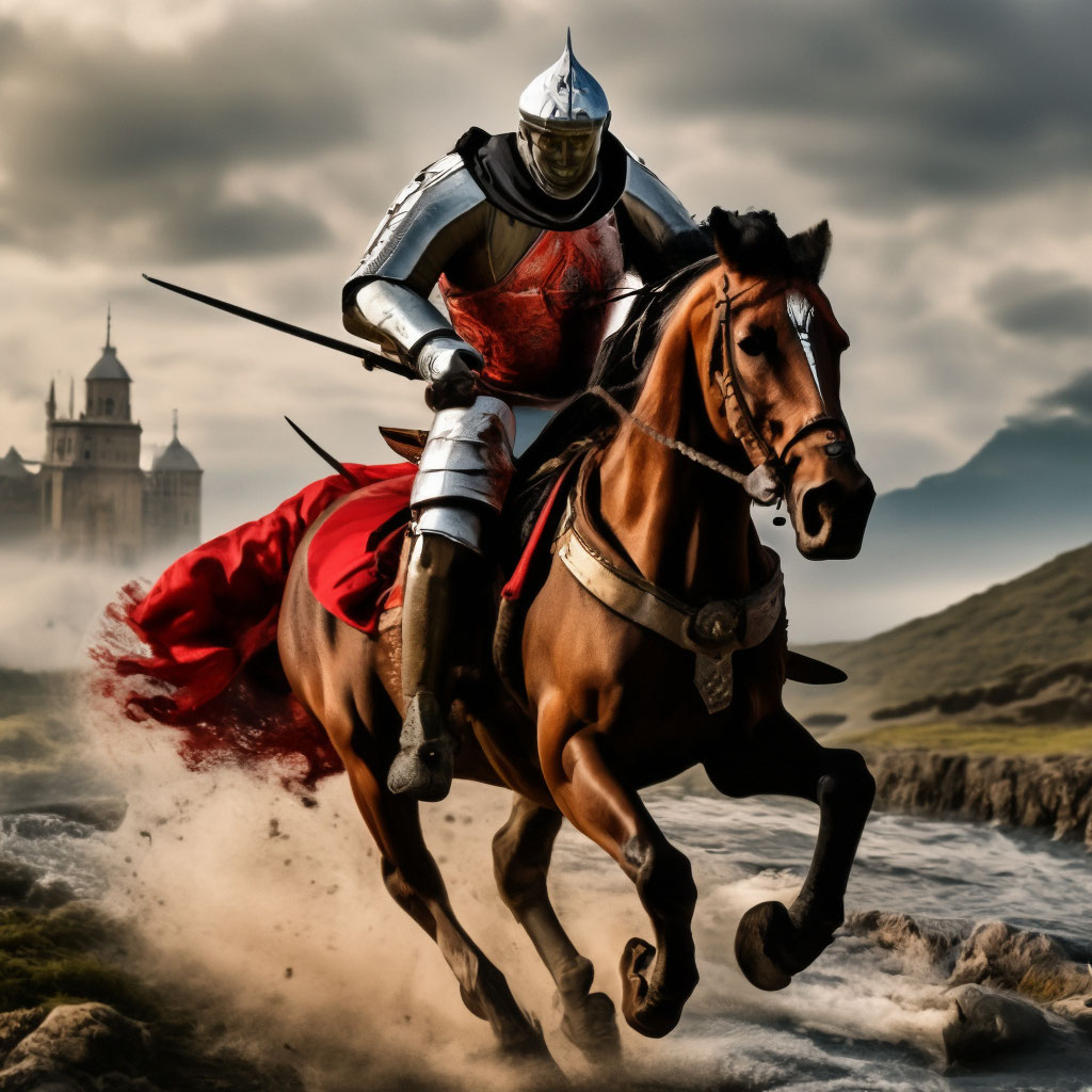 "A knight of the 14th century in a red brigantine Brigantine armor made ...