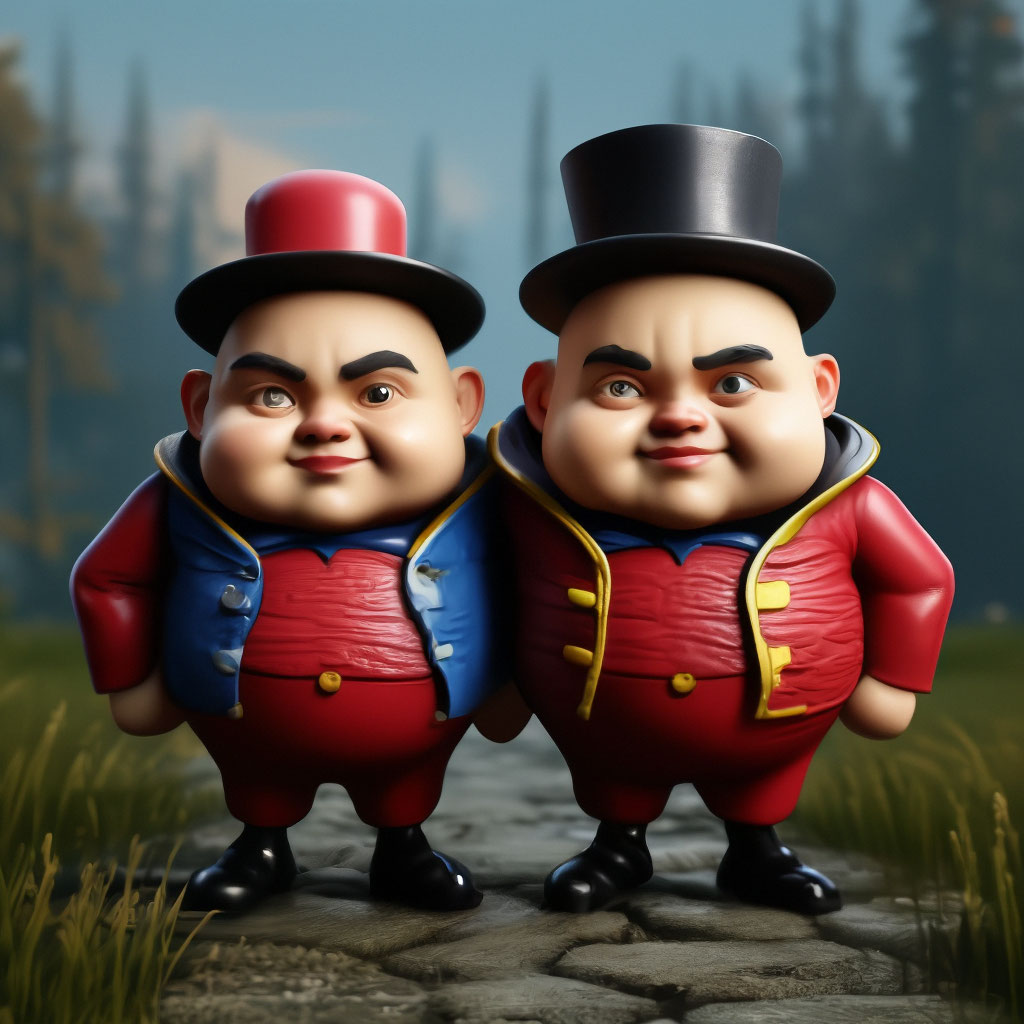 "Tweedledee and Tweedledee" — image created in Shedevrum