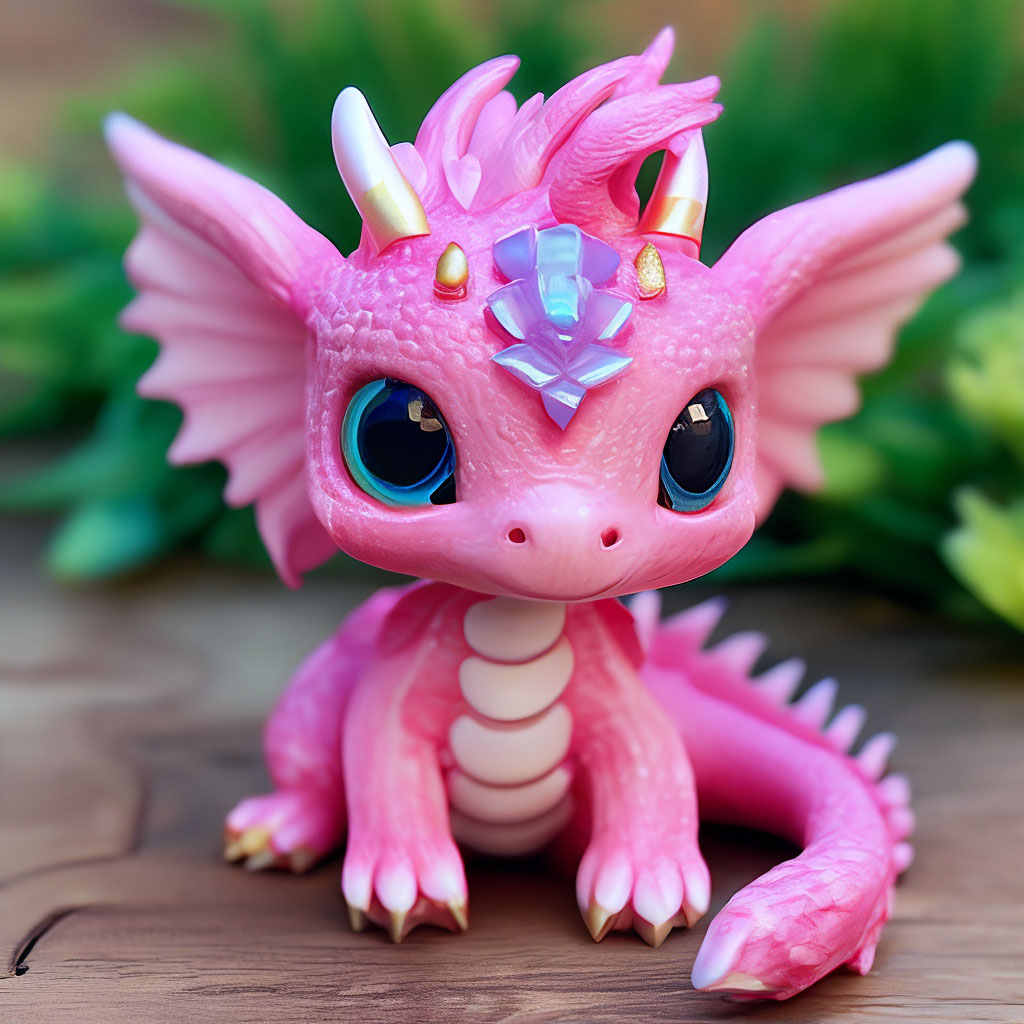 "Pink Realistic Detailed Live Dragon nyashka cutie charming kawaii ...