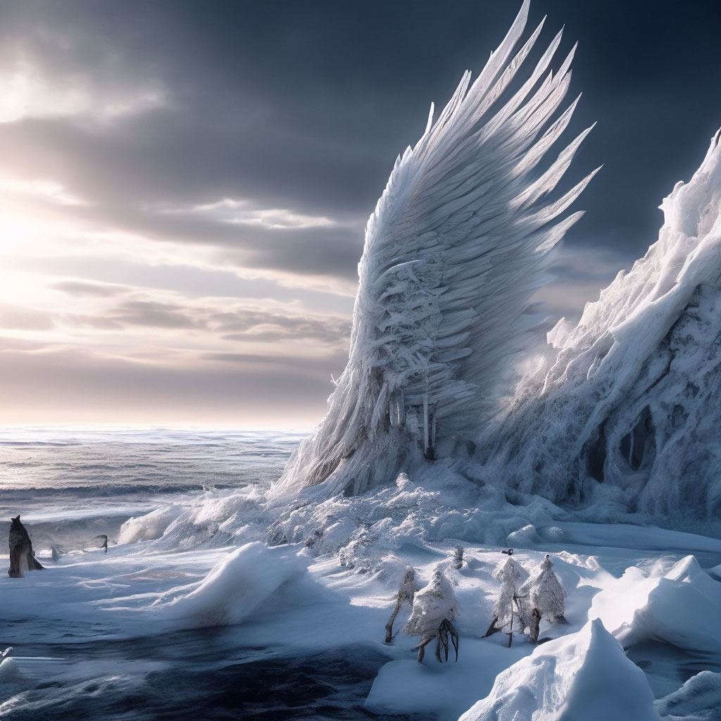 "The world of the frozen sun. A painting made of ice : horror art: a ...