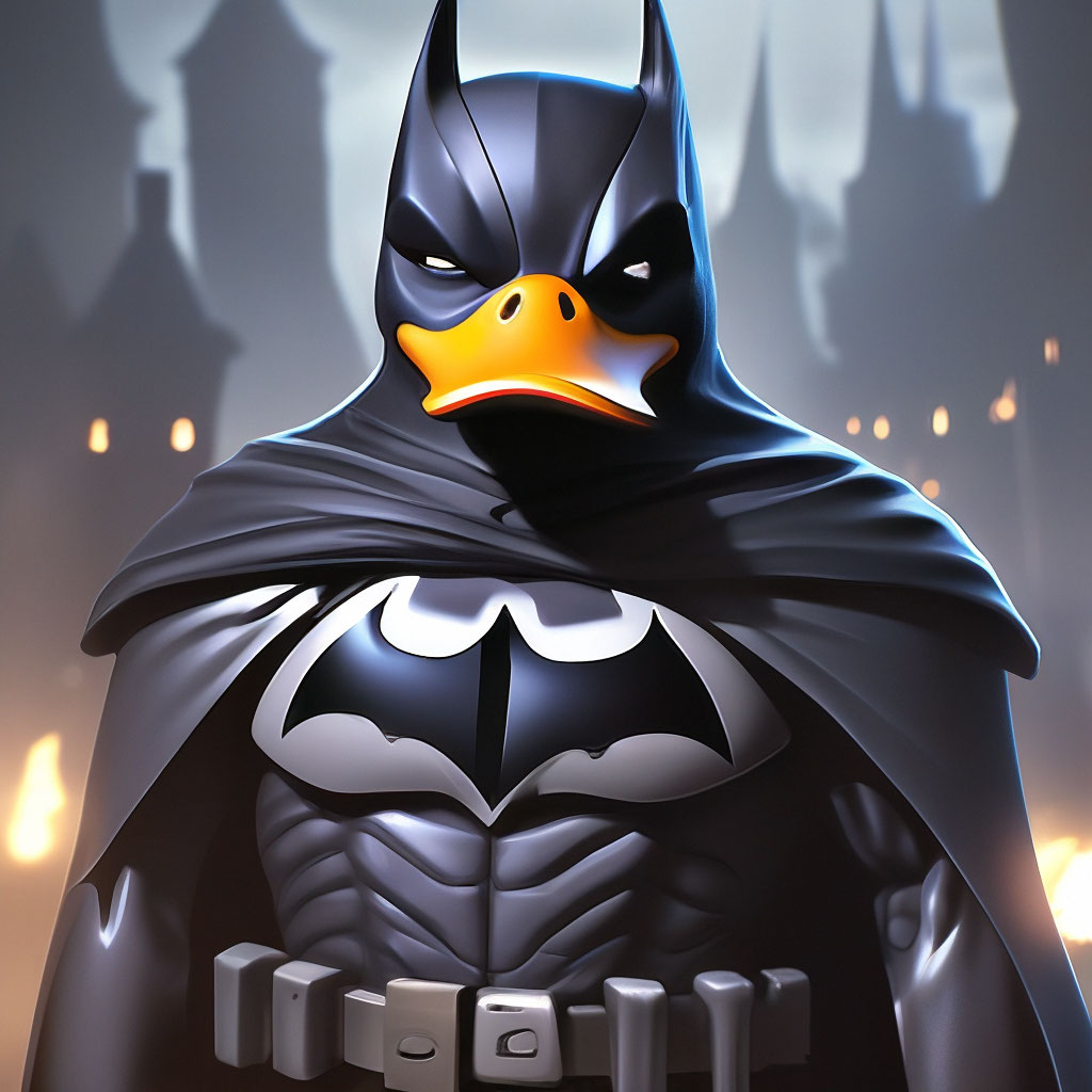 "The dark knight duck" — image created in Shedevrum