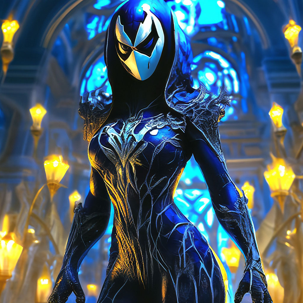 "Girl+Venom in a Venom costume, elaborate, elegant, extremely detailed ...