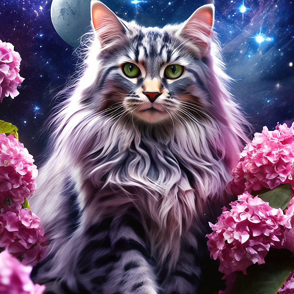 "Epic,fabulous full-length, big beautiful fluffy cat, elf,5d,horror ...