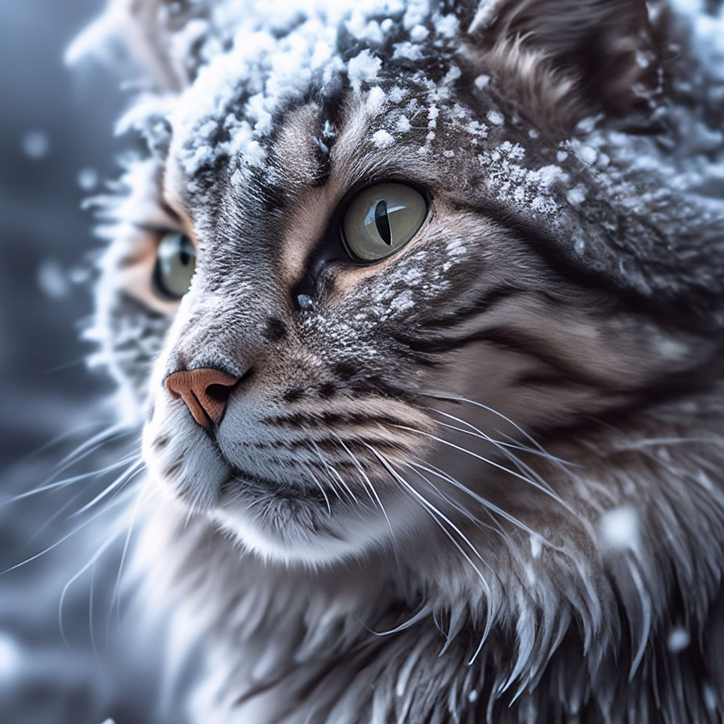 "Hyperrealism, cat, beautiful, consists of, clouds, steam, smoke, glow ...