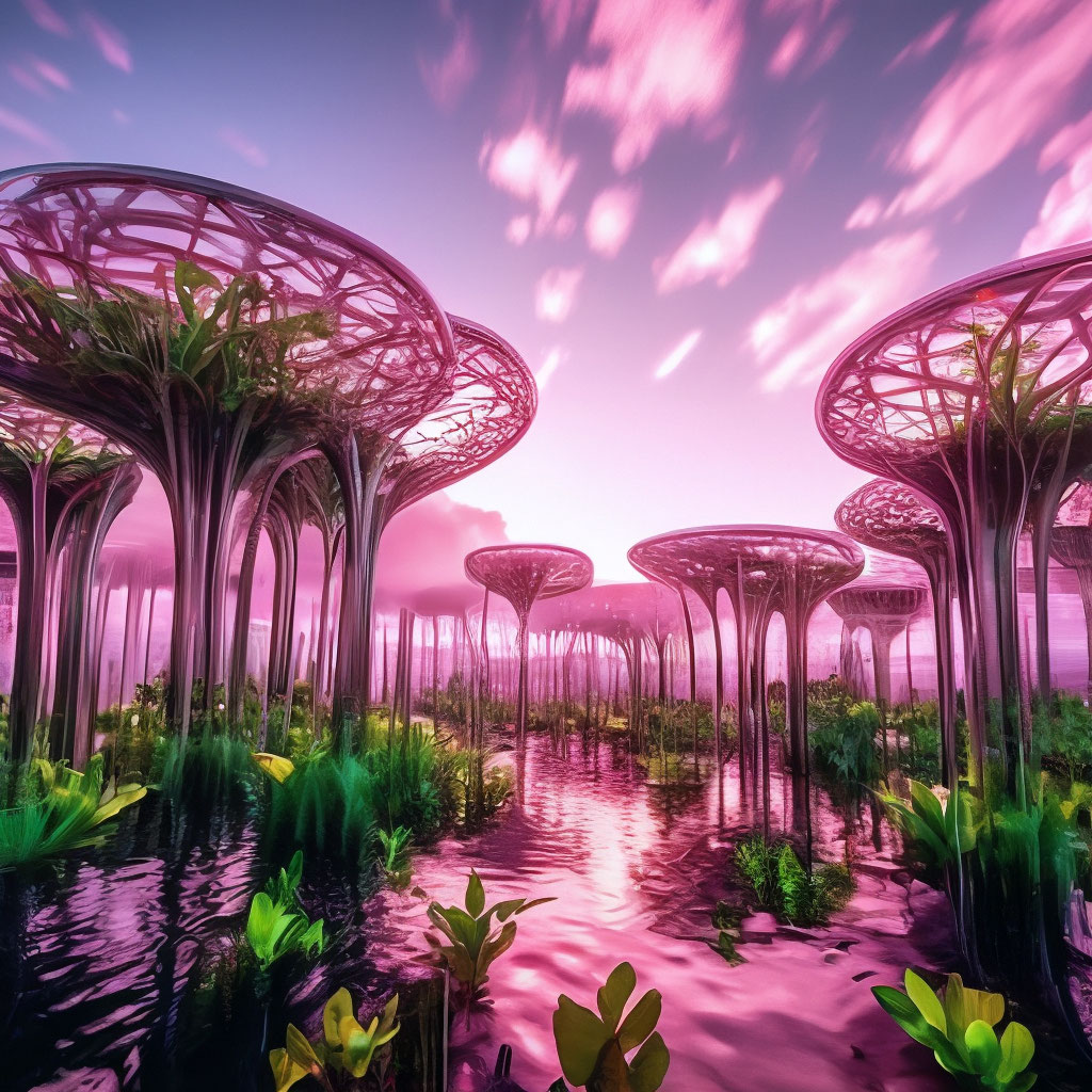"@unknown_worlds A landscape of an unknown world. Day. Pink sky. A ...