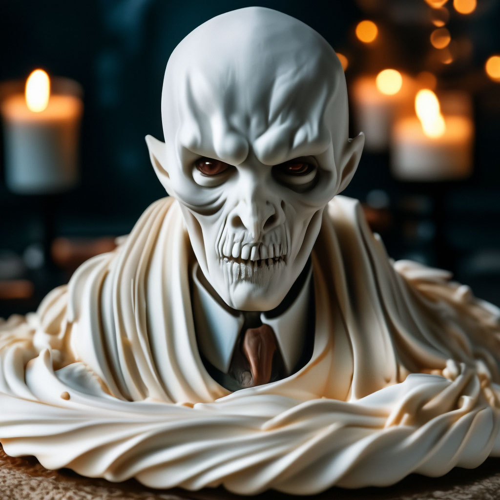 "Meringue cake in the form of Voldemort, delicious, elegant, beautiful ...