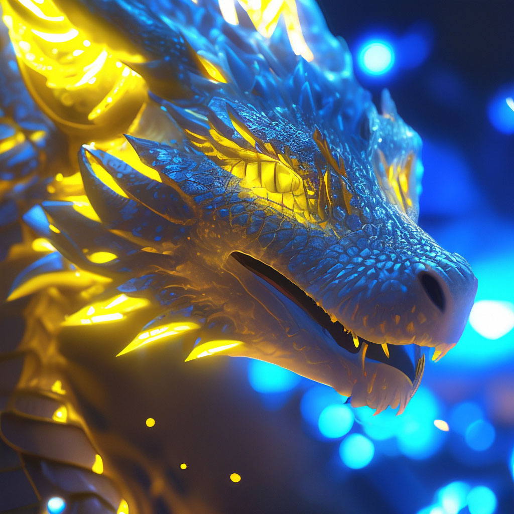 "Koto is a dragon, graphite,diamond,sharp claws, there are neon ...