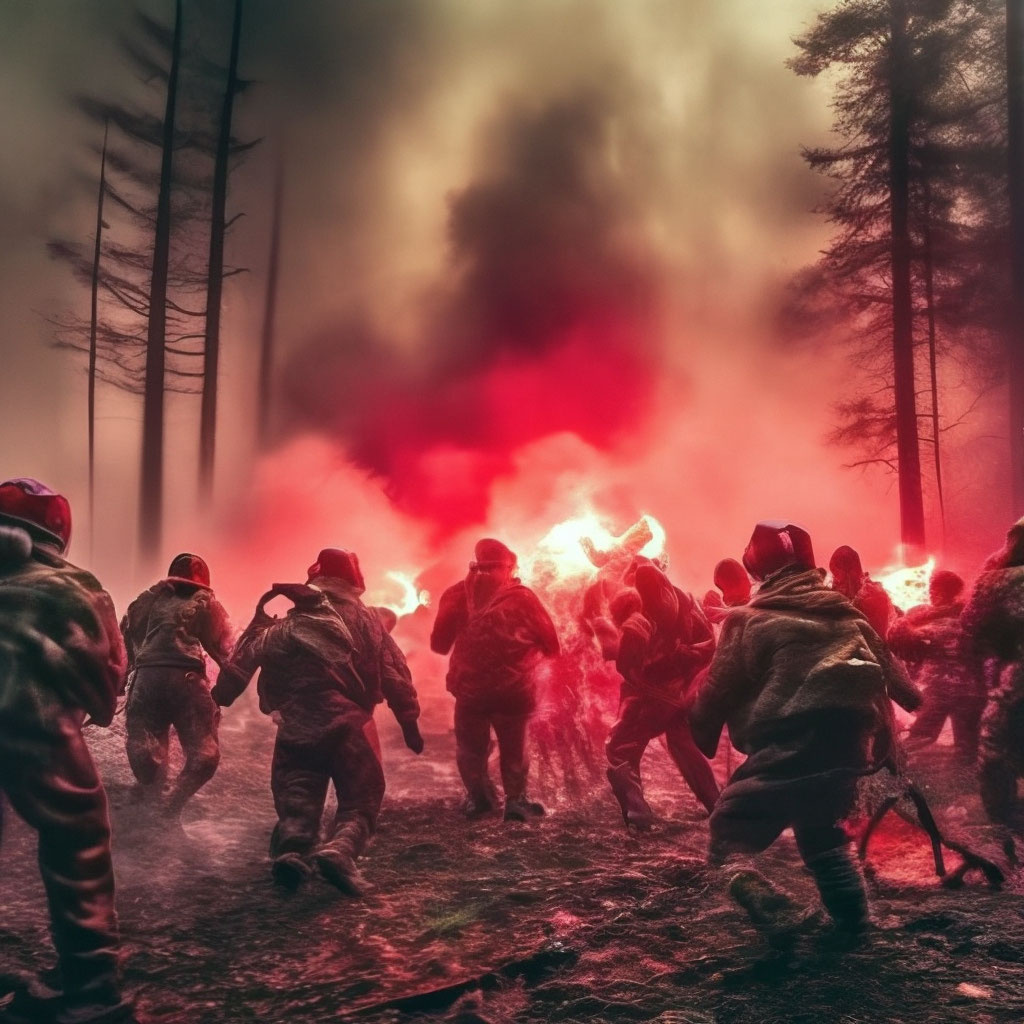 "A terrible dream,a nightmare, maroon fog, darkness, fear, frightening ...