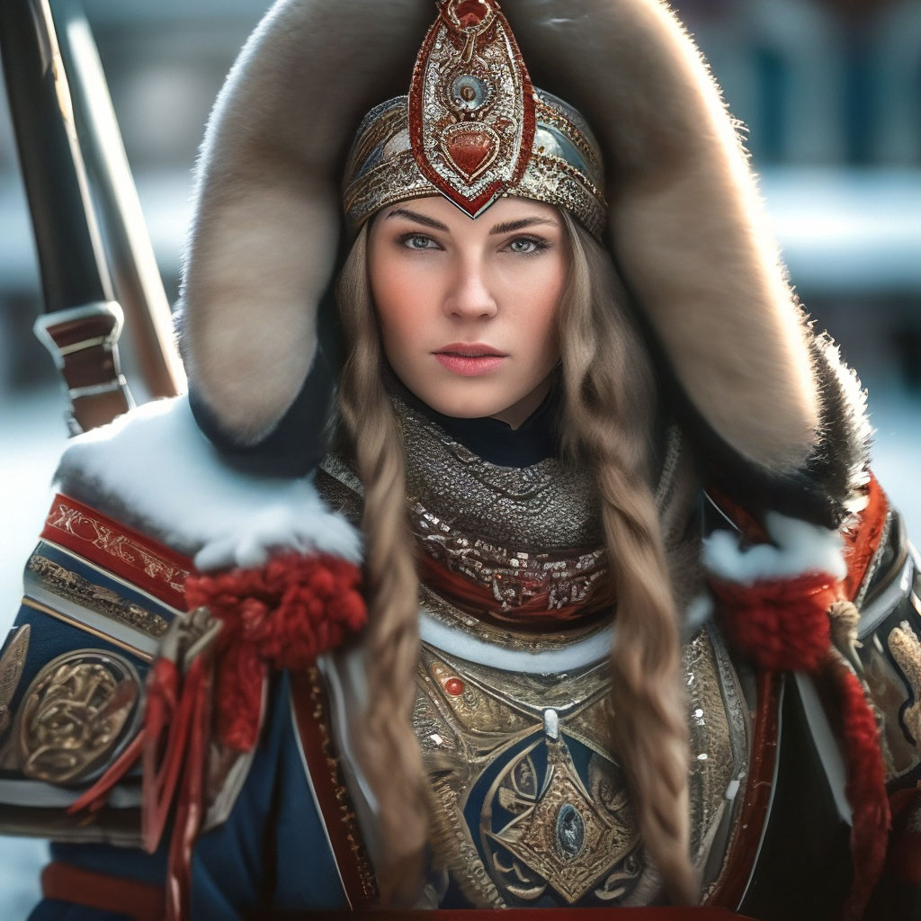 "Great russian warrior, beautiful, professional photo, 1/250s, 30mm ...