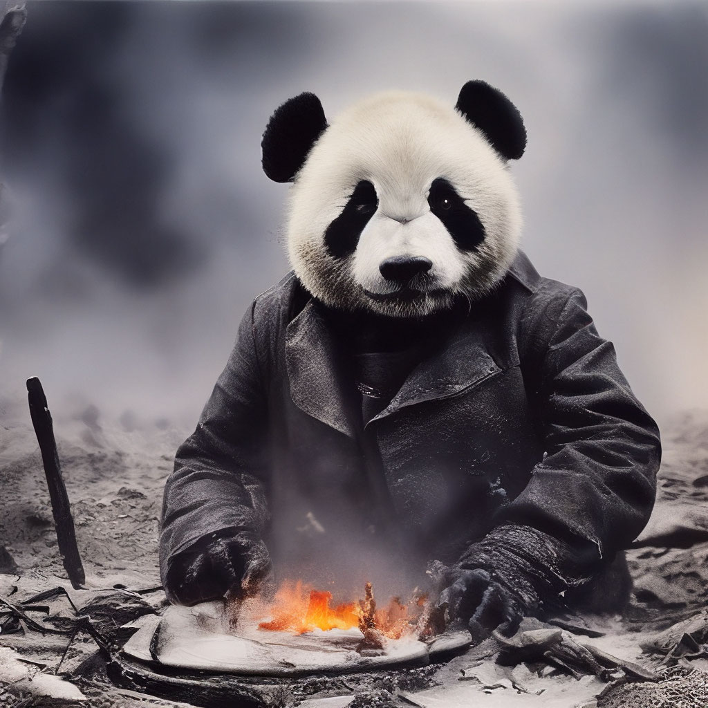 "Panda's Nightmare" — image created in Shedevrum