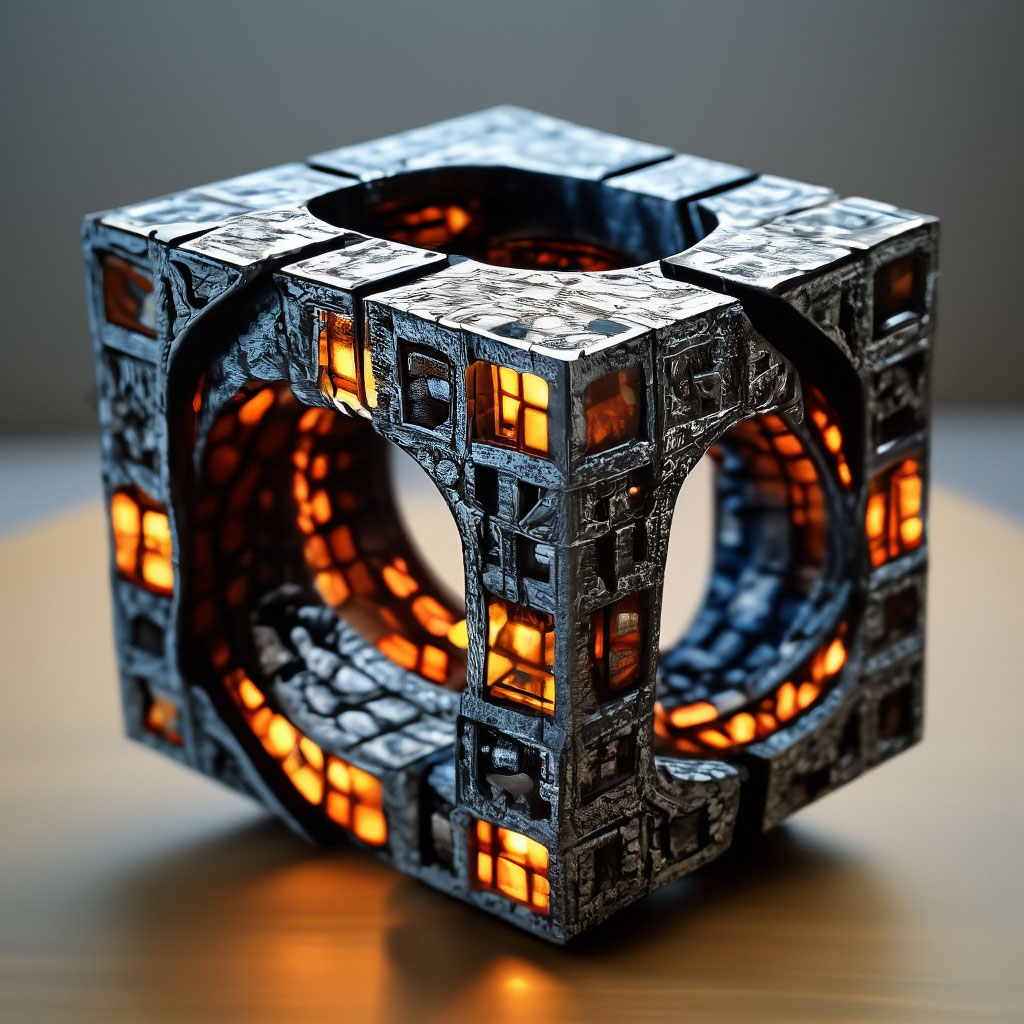 "Mobius cube sheet, detailed, coherent, intricate" — image created in ...