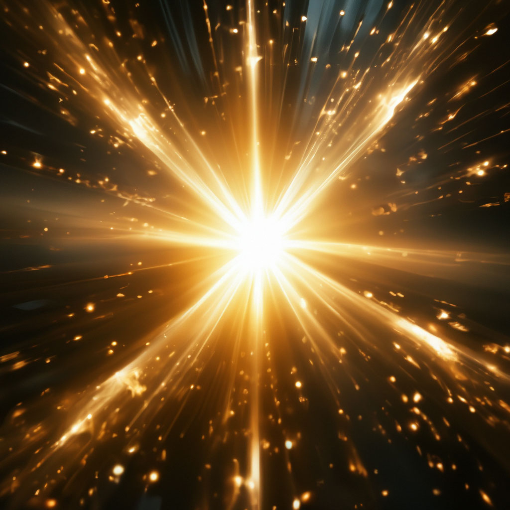 "A blinding flash of light is beautiful" — image created in Shedevrum