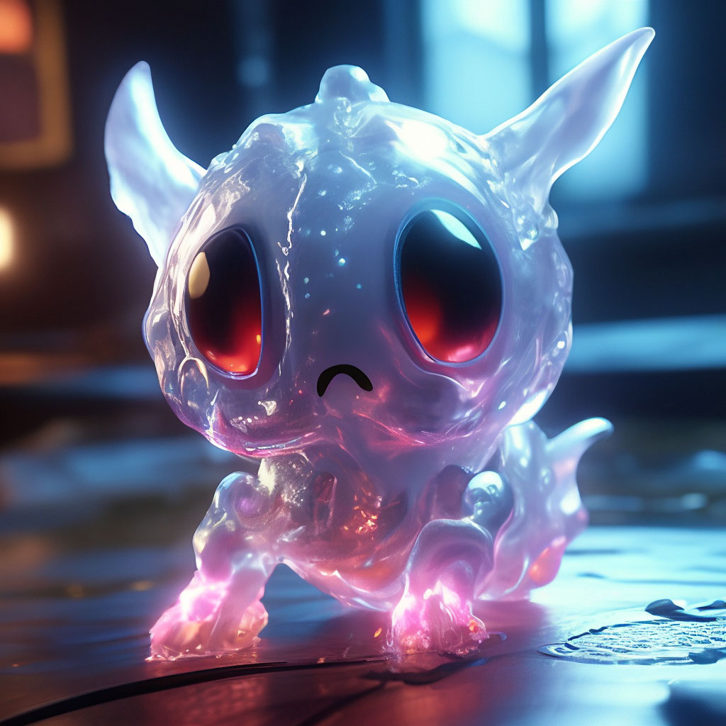 "Small ghostly plasma cute creature,8k, high resolution, high detail ...