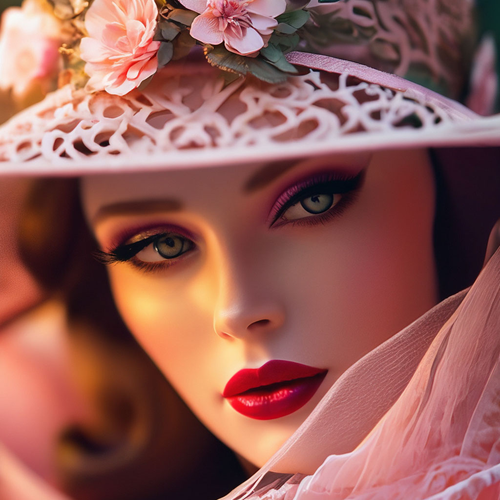 "Elegant beautiful lady in a hat Art Deco style of the 20s, Art Nouveau ...