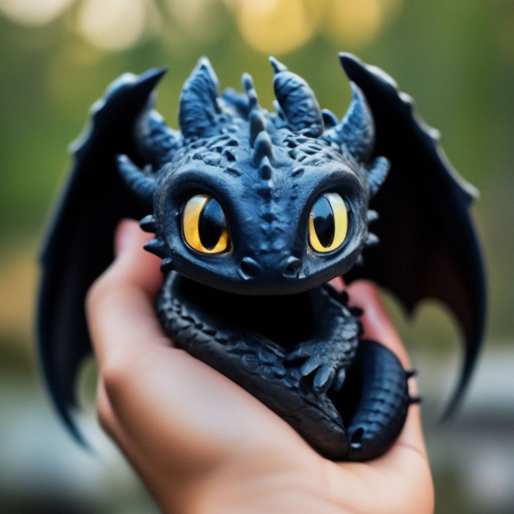 "Cute Dragon 🐉 with wings 🪽 Realistic tiny cute Toothless Dragon 🐉 with ...