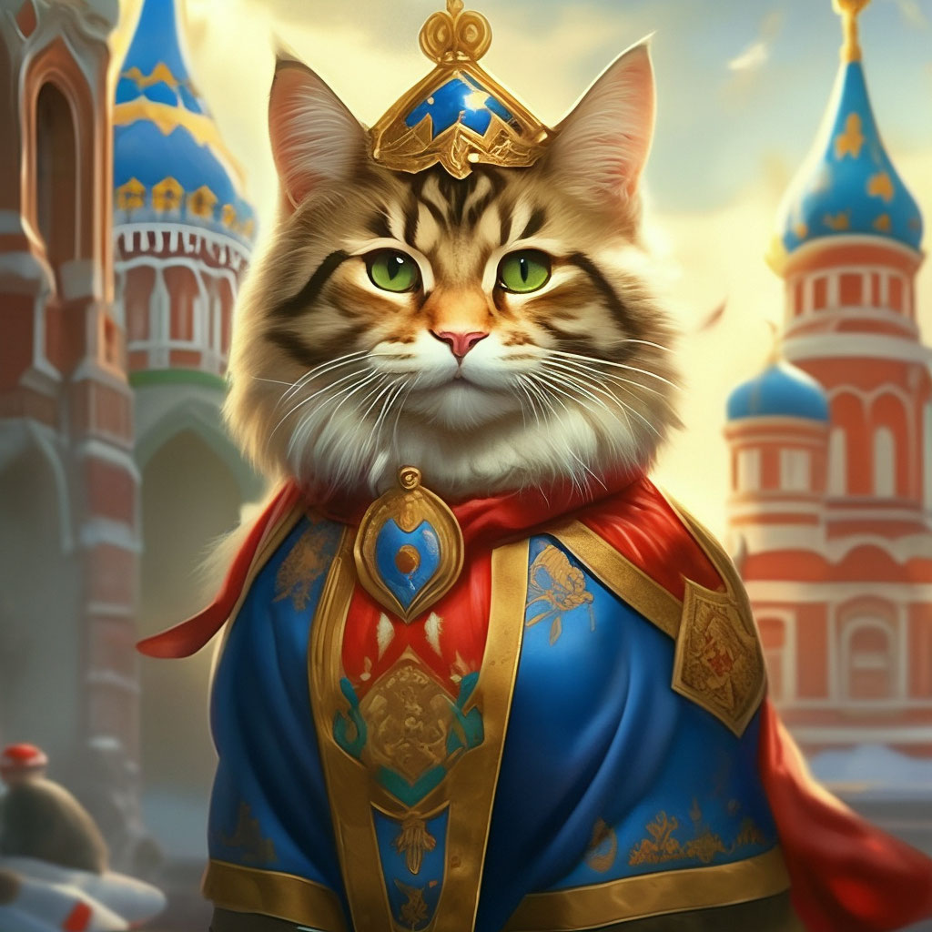 "The patriot cat of Russia" — image created in Shedevrum