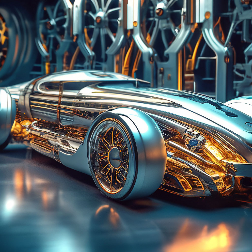 "Cybernetic retro car. + Complex and textured mechanical - bionic ...
