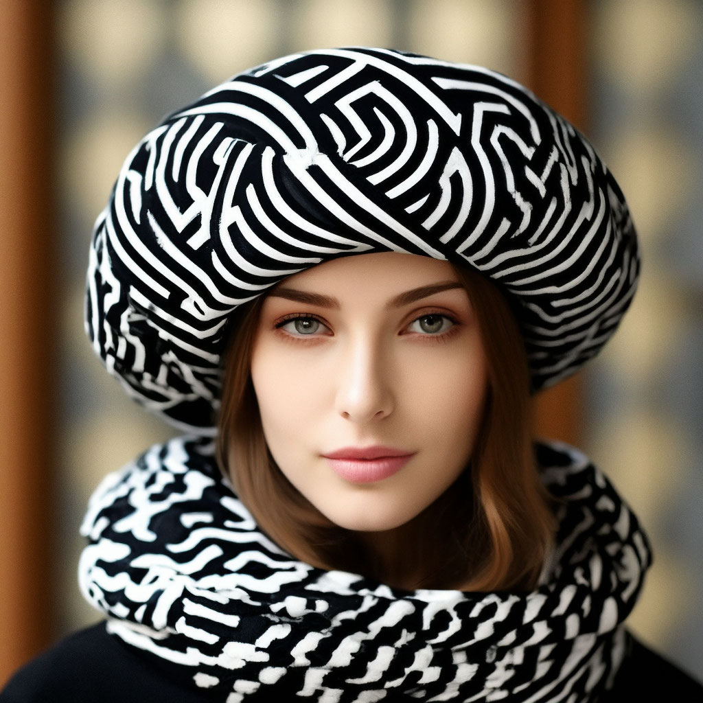 "Casual funny huge draped beret , inspired by an intellectual maze ...