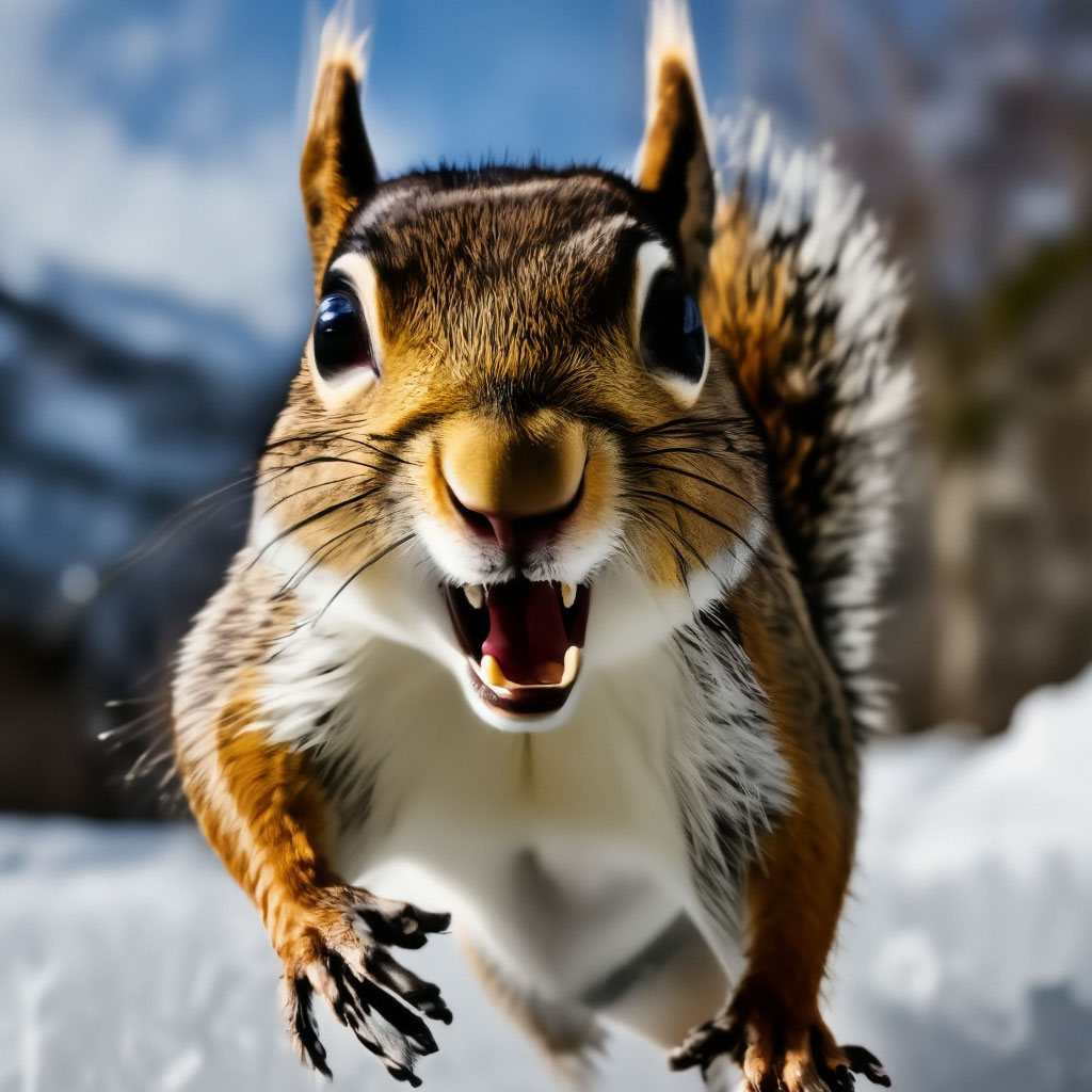 "The Ice Age. The enraged squirrel" — image created in Shedevrum