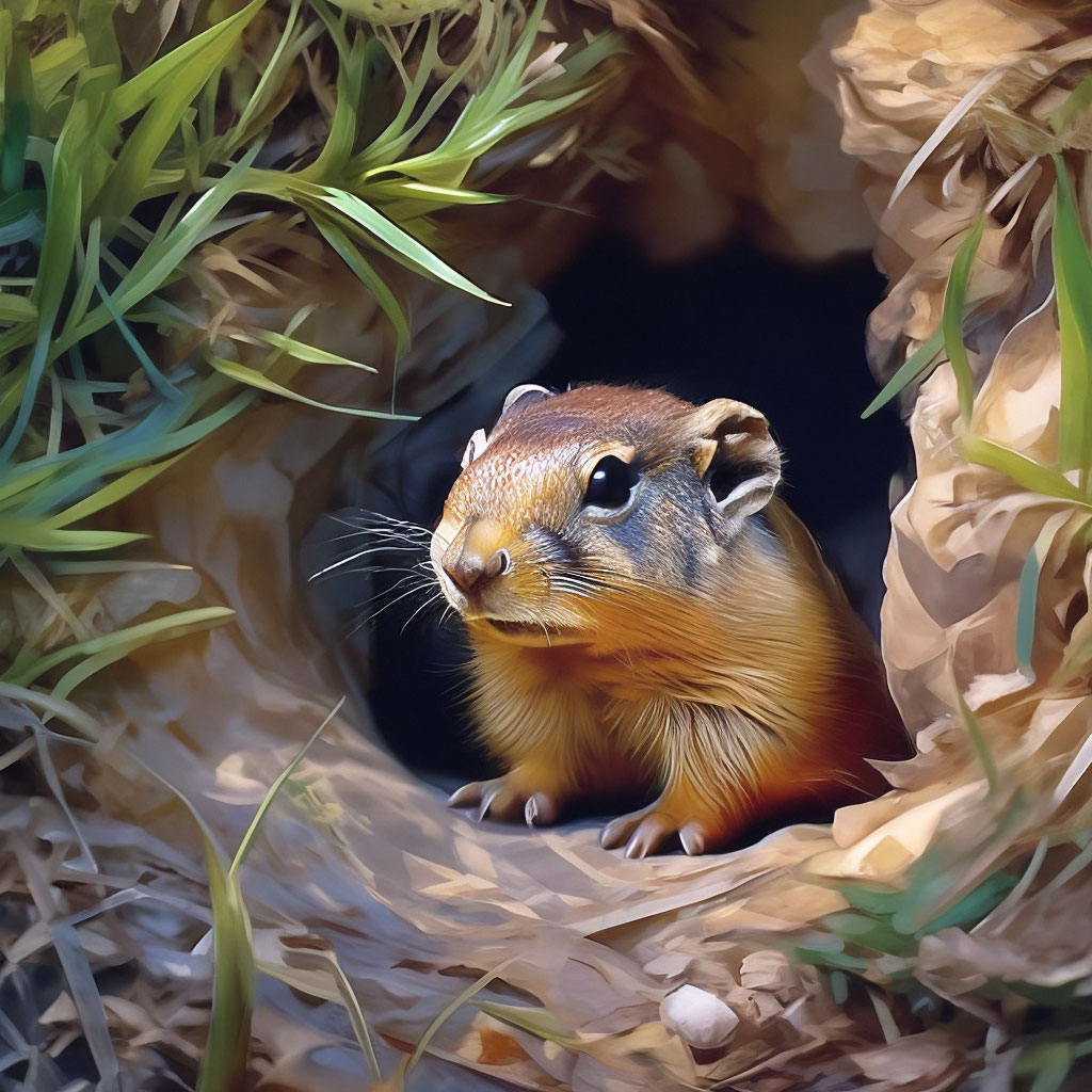 "Gopher hiding, juicy, digital painting, high detail, detailed photo ...