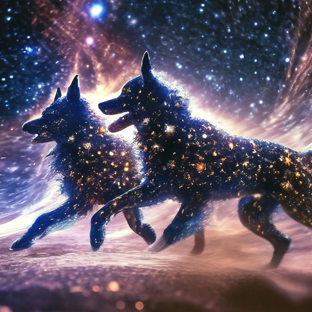 "🌌 stardust, x-ray star fractals on the lumen form an epic pair of dogs ...