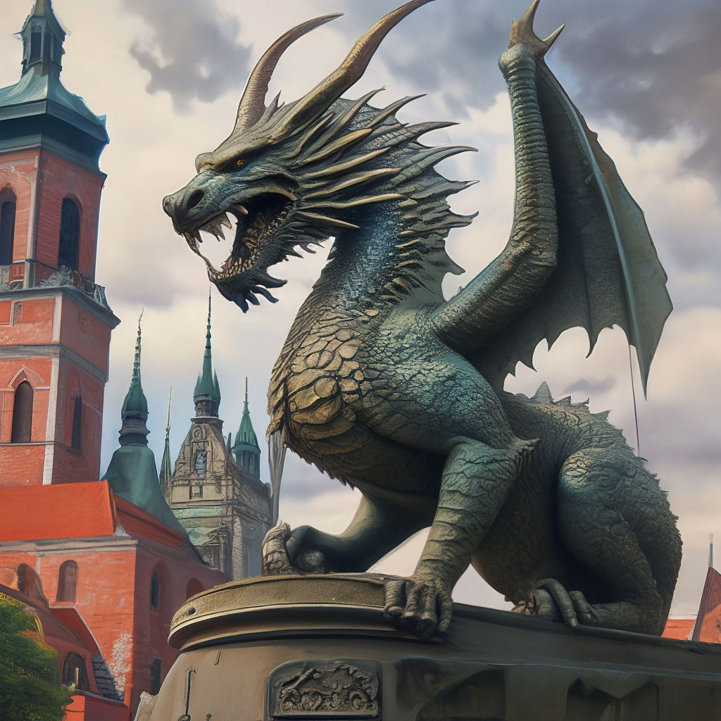 "The Wawel Dragon" — image created in Shedevrum