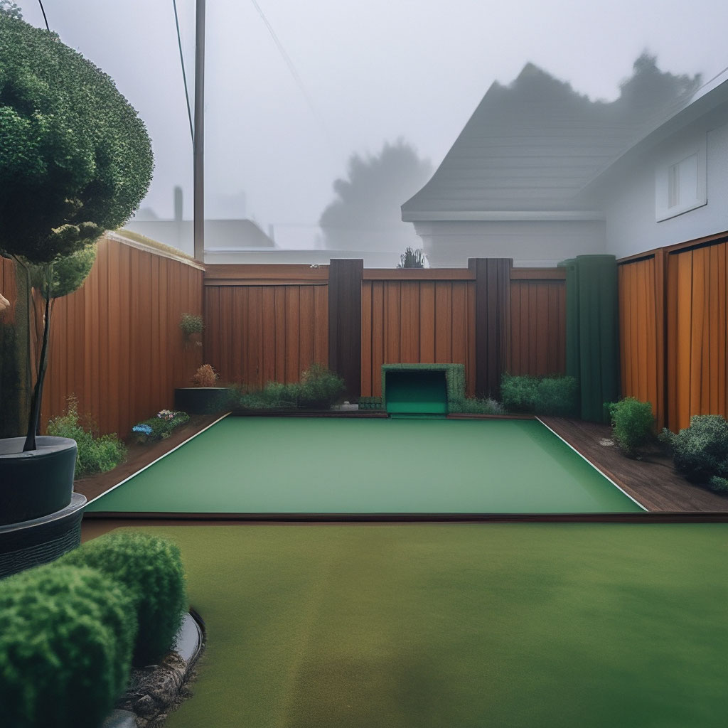 "In the backyard of the house there is a boxing ring on the sides of ...