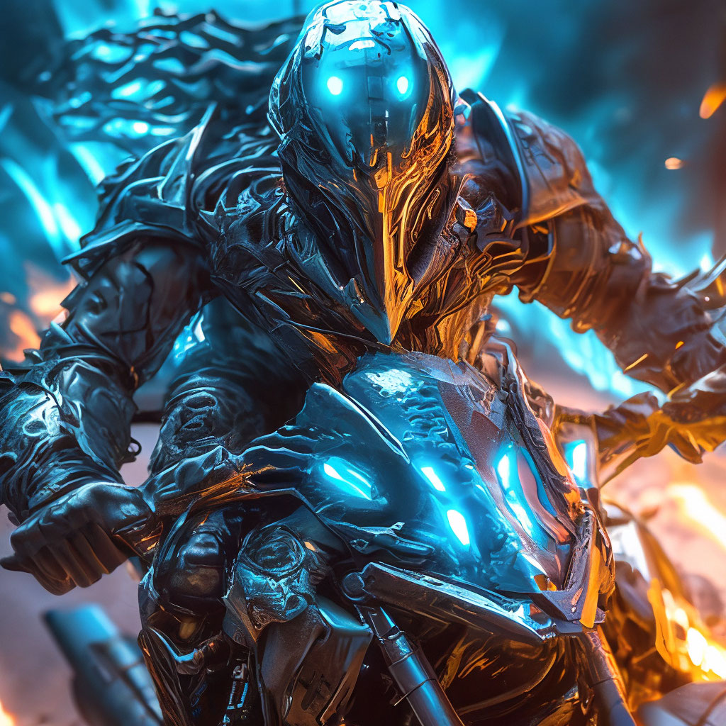 "Anthropomorphic lava motorcycle, jump, powerful, harsh gloomy warrior ...