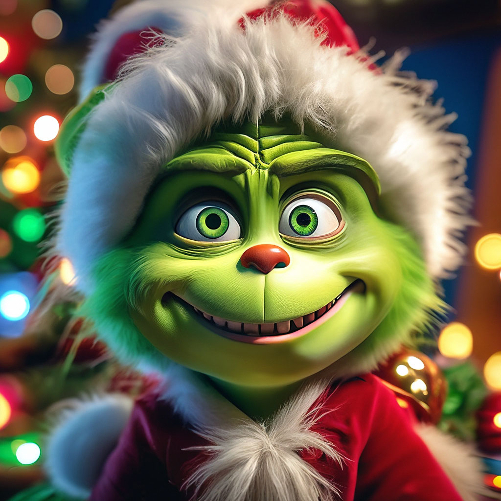 "Creep Funny Funny Fluffy Eyed Grinch Kid at the Christmas tree ...