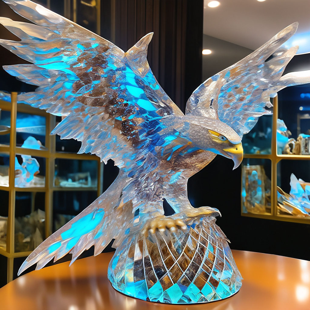 "The big crystal falcon" — image created in Shedevrum