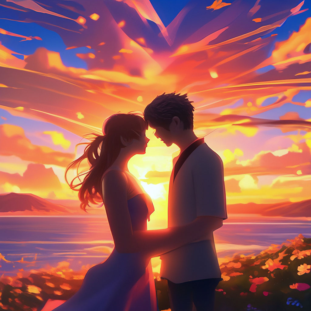 "The heart is one for two, a riot of colors, high realism" — image ...
