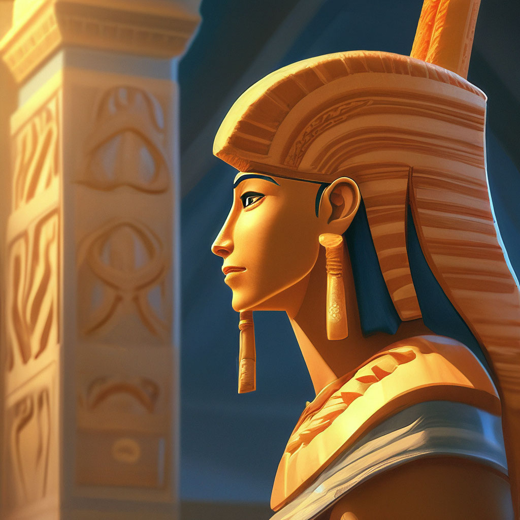 "Ancient carrot collaboration on the wall in the tomb, profile view ...