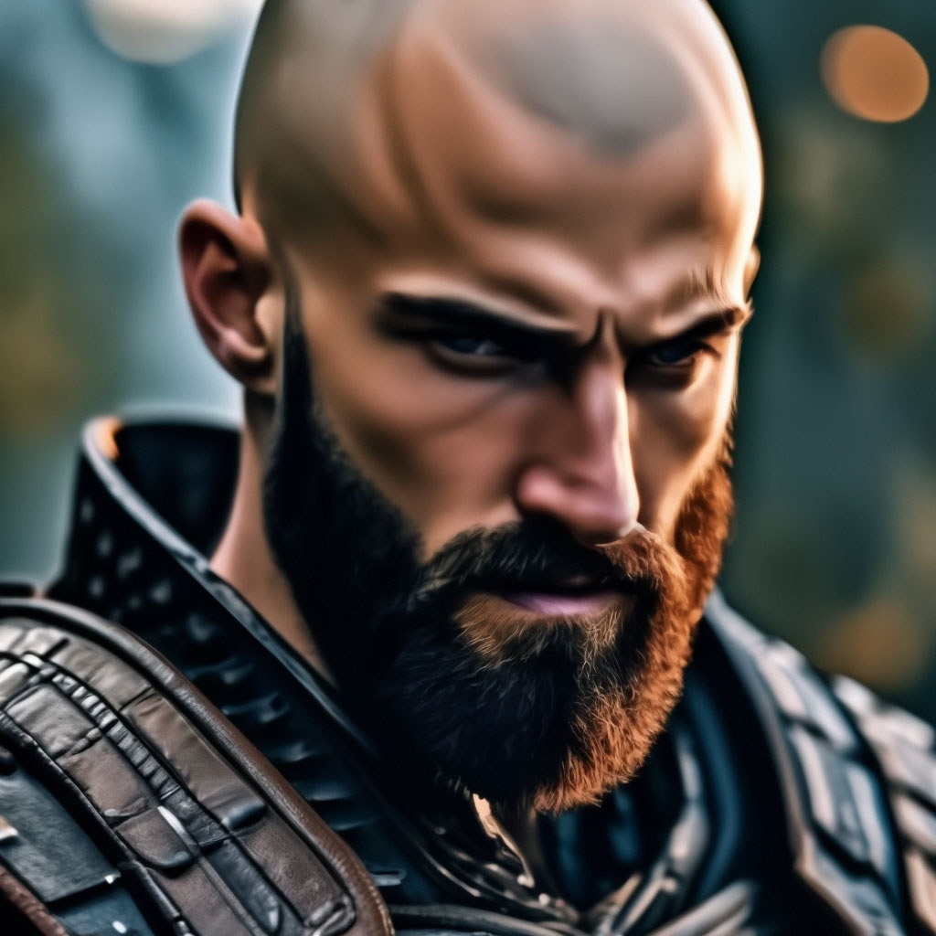 ". man with beard, handsome, dangerous, alpha predator, excellent body ...