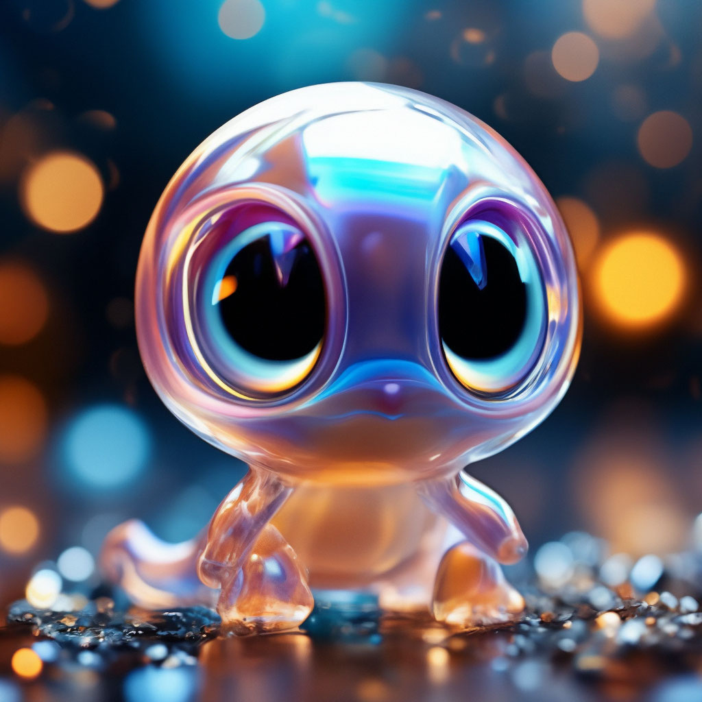 "Cute creature-drop, transparent-mother-of-pearl, play of light ...