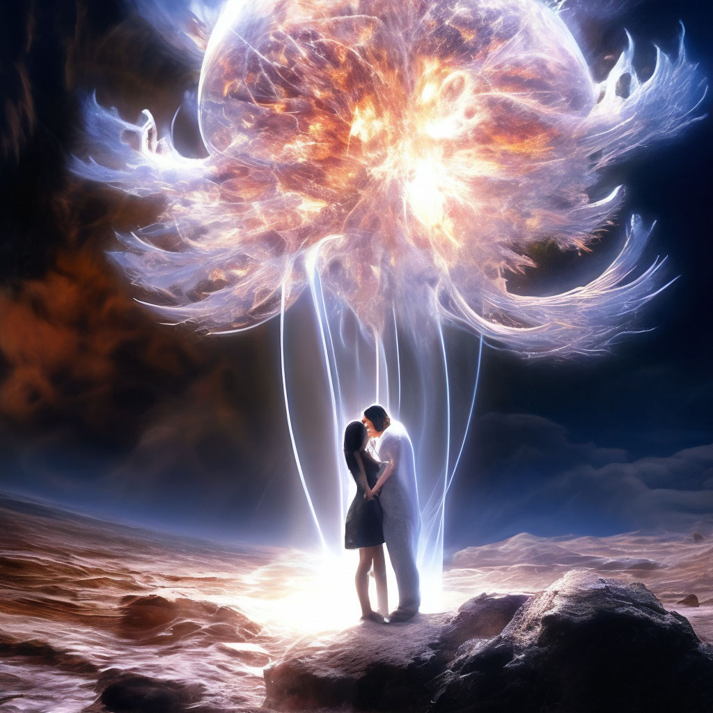 "Nuclear love of life fine drawing, lightness, translucency ...