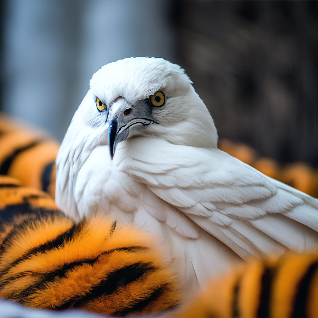 "A white raven in a tiger skin." — image created in Shedevrum