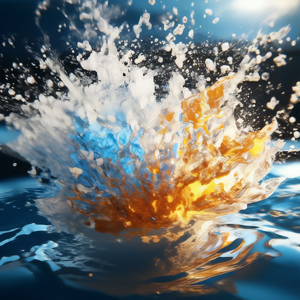 "Water explosion, aesthetically pleasing, beautiful, realistic, high ...