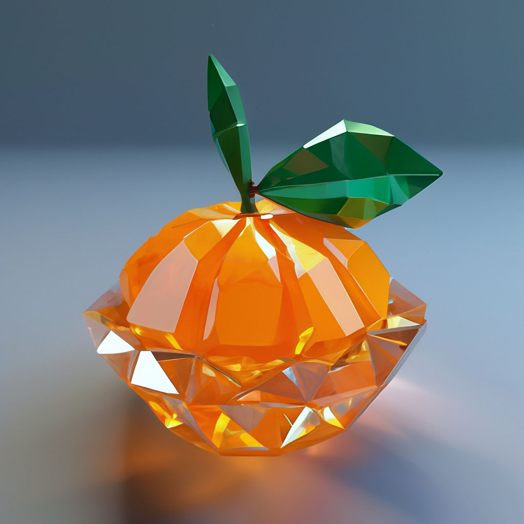 "Mandarin made of crystal" — image created in Shedevrum